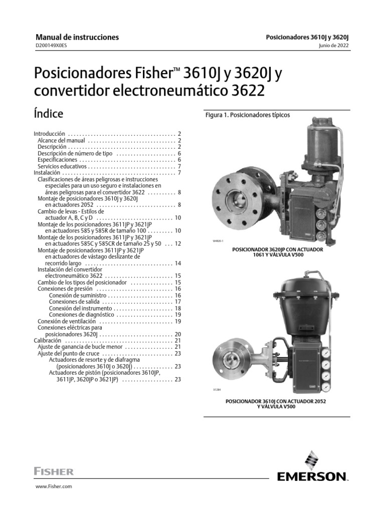 Posicionadores Fisher 3610J y 3620J y Convertidor Electroneumático 3622 ...