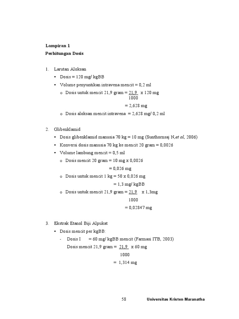 Adoc - Pub - Lampiran 1 Perhitungan Dosis | PDF