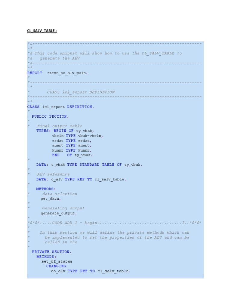 CL - Salv - Table Using Purpose | Download Free PDF | Method (Computer Programming) | Class ...