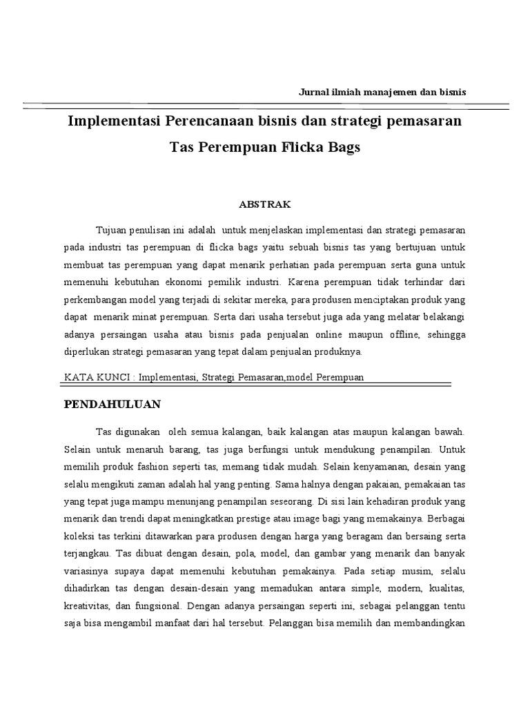 OPTIMALKAN STRATEGI PEMASARAN TAS | PDF