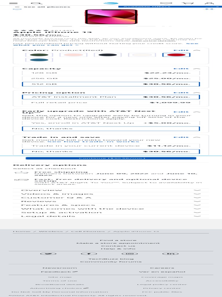 Apple Iphone 13 - Colors, Features & Reviews AT&T | PDF | At&T Mobility | I Phone