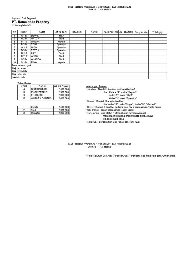 TES Excel | PDF