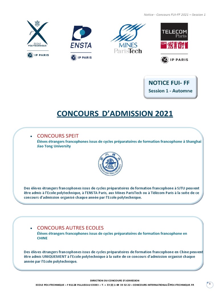 Notice Fui-Ff 2021 - S1 - V3 | PDF