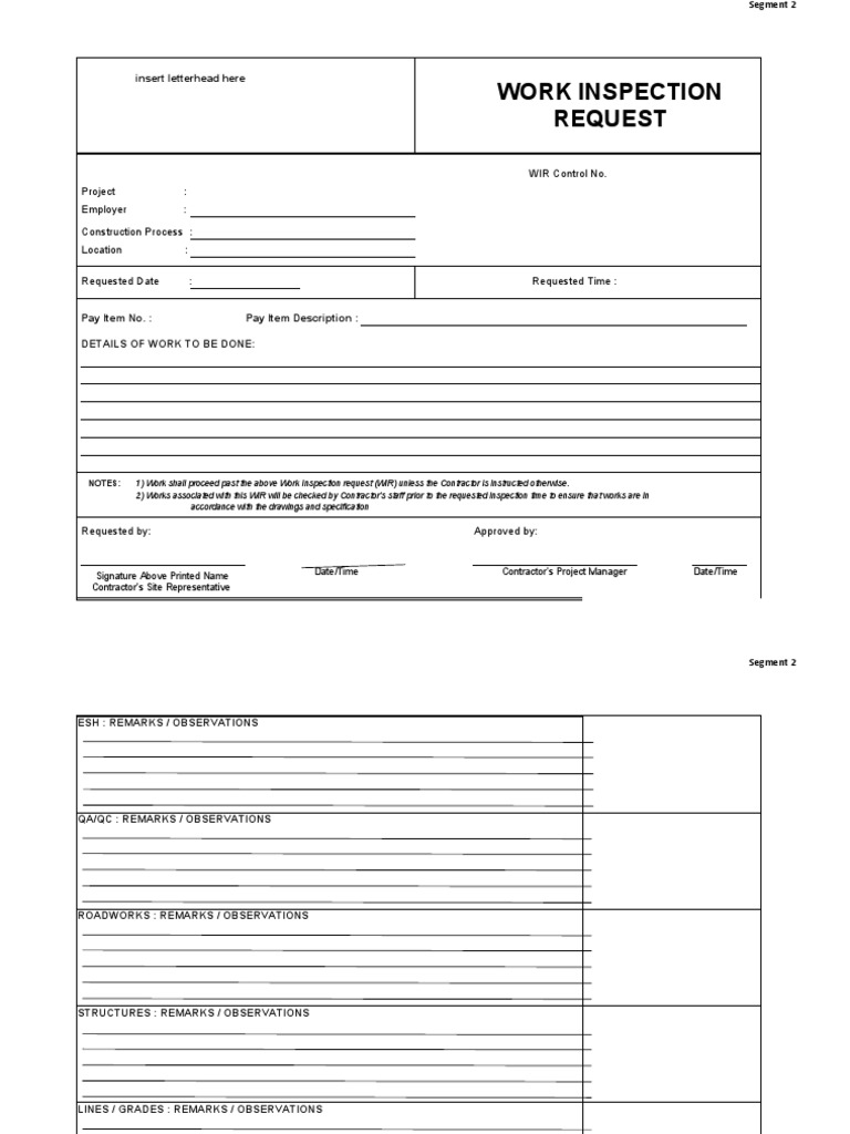 20 - Wir - Work Inspection Request(1) | PDF