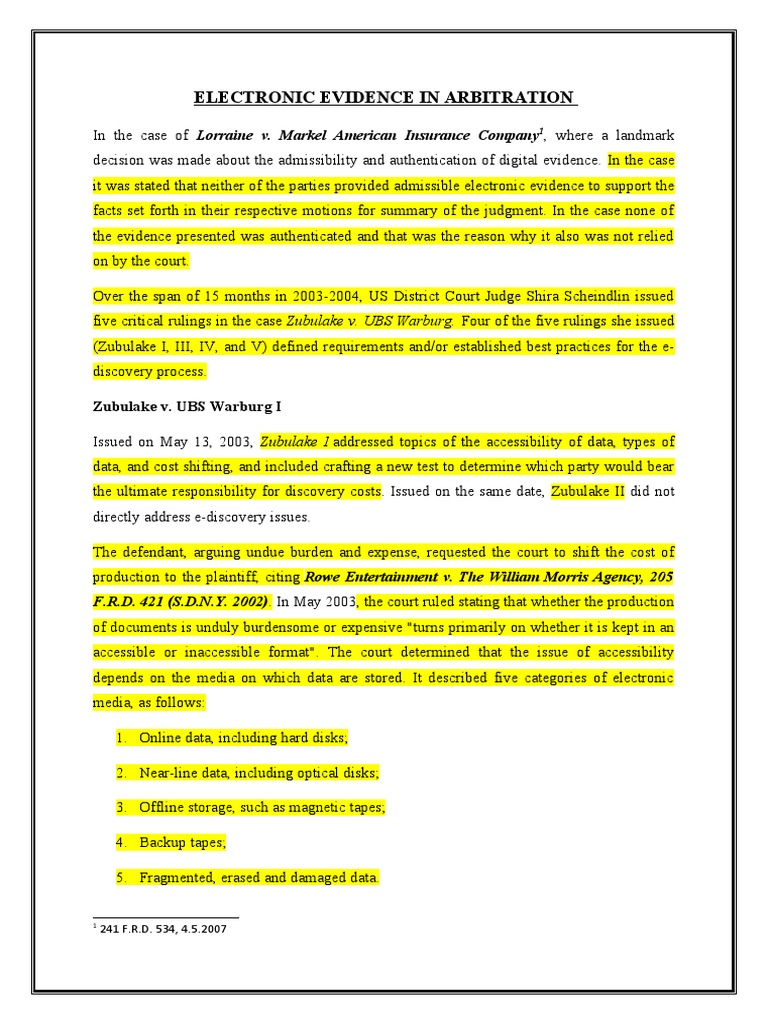 Electronic Evidence in Arbitration | PDF | Legal Procedure | Justice