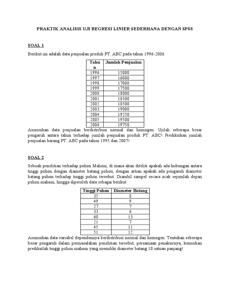 Pertemuan 12 - PRAKTIK UJI REGRESI DENGAN SPSS | PDF