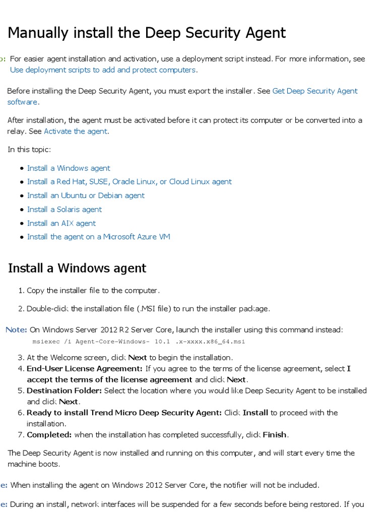 Manually install the Deep Security Agent _ Deep Security | PDF | Hyper ...