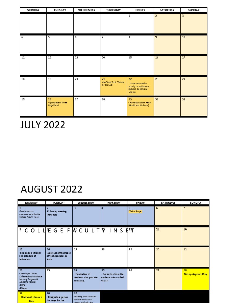 Calendar For 2022-2023 | PDF | Academic Term | Observances