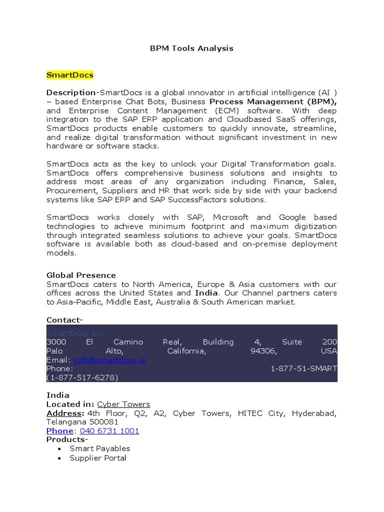 BPM Tools Analysis | PDF | Cloud Computing | Software As A Service