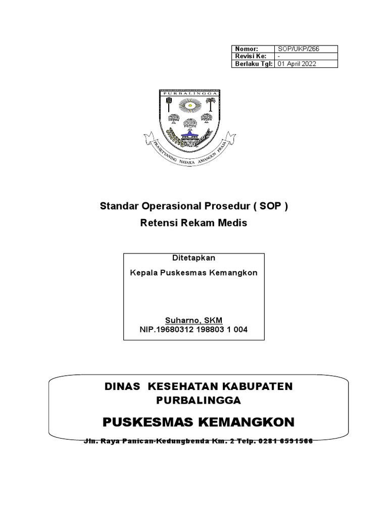 SOP Puskesmas Kemangkon | PDF