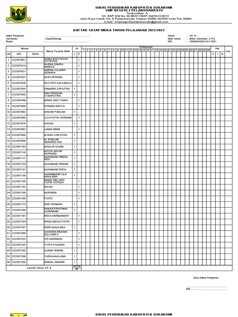 Absen Baru 2022,2023 | PDF