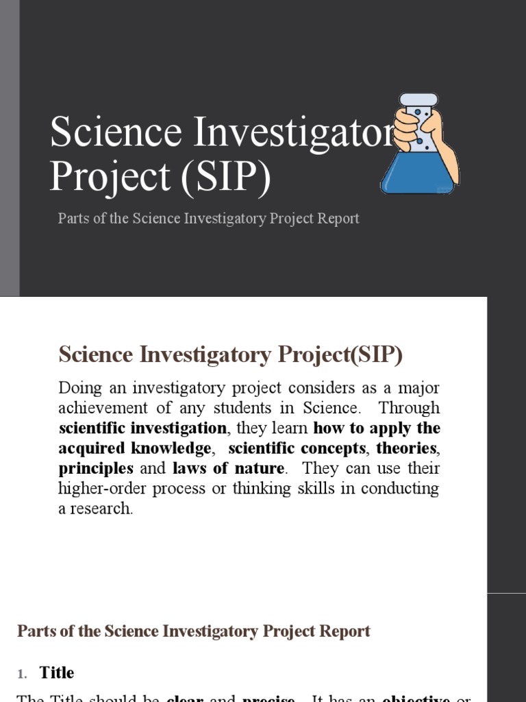A Guide to the Essential Components of a Science Investigatory Project ...