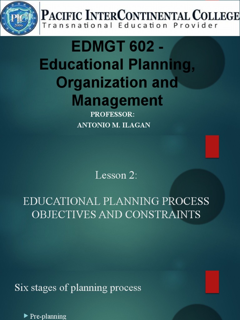 EDMGT 602 - Educational Planning, Organization and Management | PDF ...