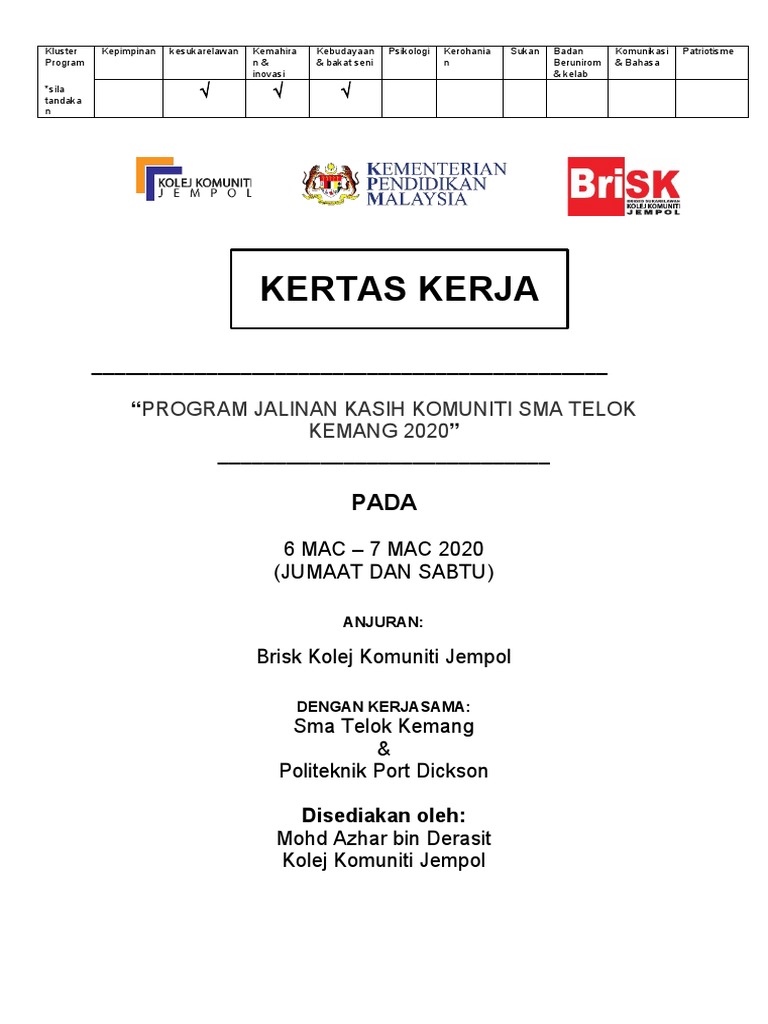 KERTAS KERJA CSR 1 A | PDF | Seni