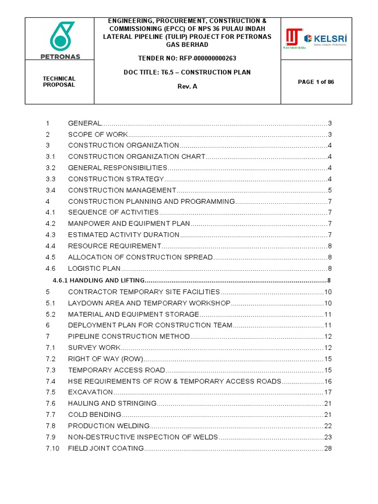 t6.5 Construction Plan - Rev.a | PDF | Pipe (Fluid Conveyance) | Road