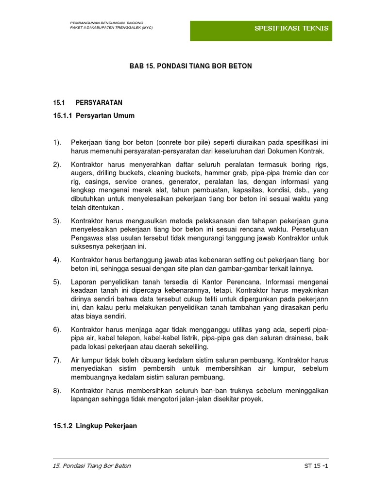 Bab 15 Pondasi Tiang Bor Beton | PDF