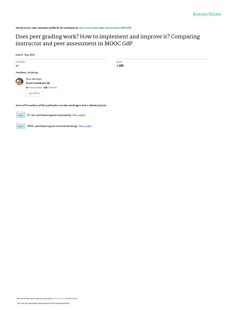 Does Peer Grading Work How To Implement and Improv | PDF | Massive Open Online Course | Accuracy ...