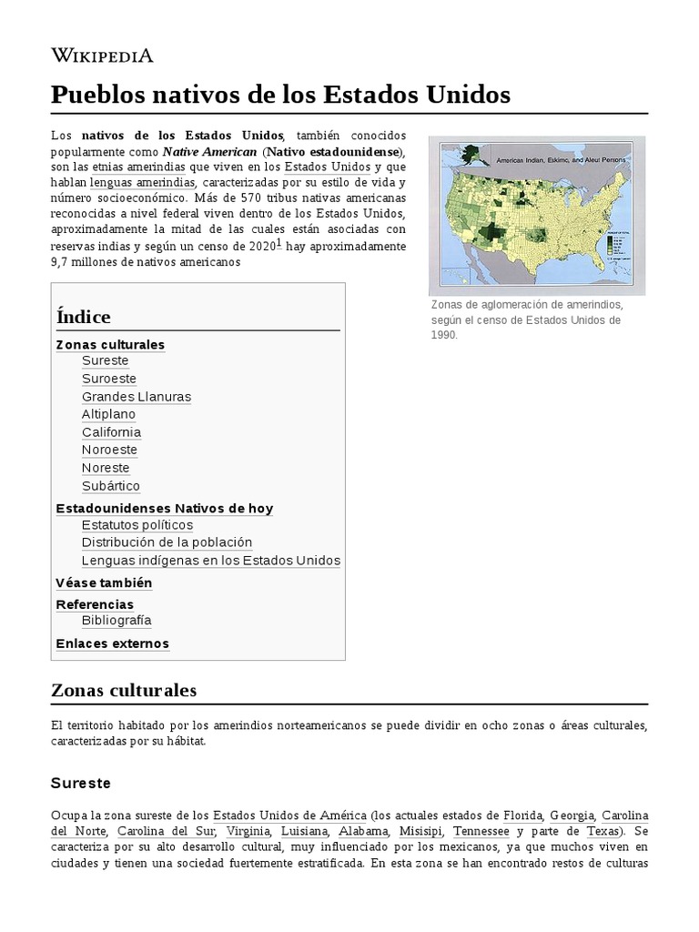 Zonas culturales de nativos americanos | PDF | Nativos Americanos En ...