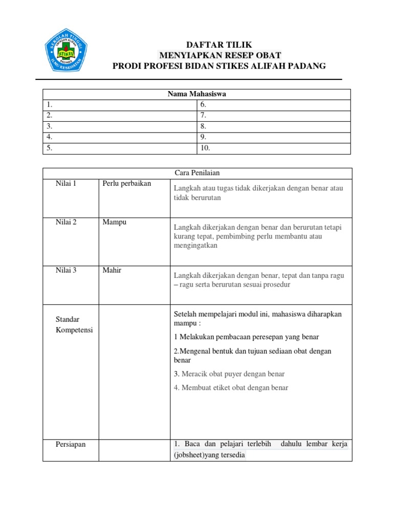 Daftar Tilik Farmakologi, 2022, Utek, PDF | PDF