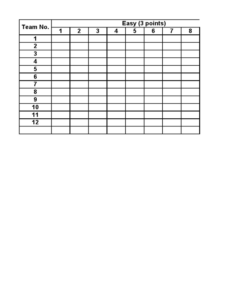 Automatic Scoresheet | PDF