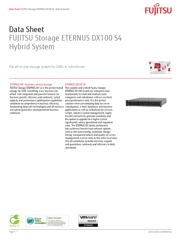 Ds Eternus Dx100 s4 WW en | PDF | Hyper V | Solid State Drive