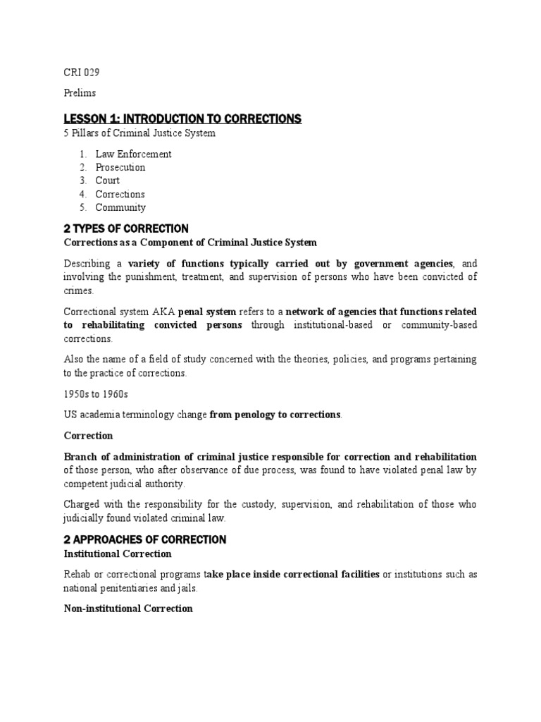 Lesson 1: Introduction To Corrections: 2 Types of Correction | Download ...