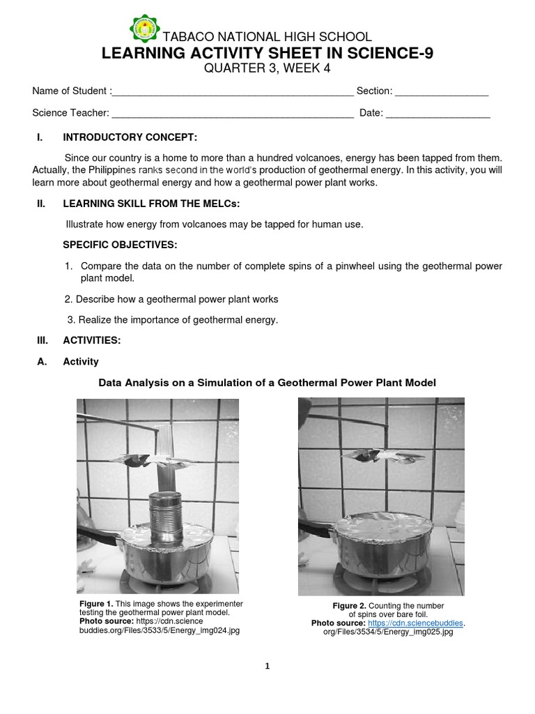 Final Revised Las in Science 9 q3w4 | PDF | Power Station | Geothermal Energy