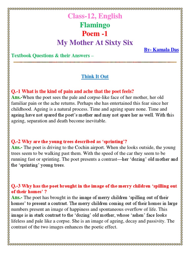 Class-12 Flamingo Poem-1 Q.& Ans. | PDF