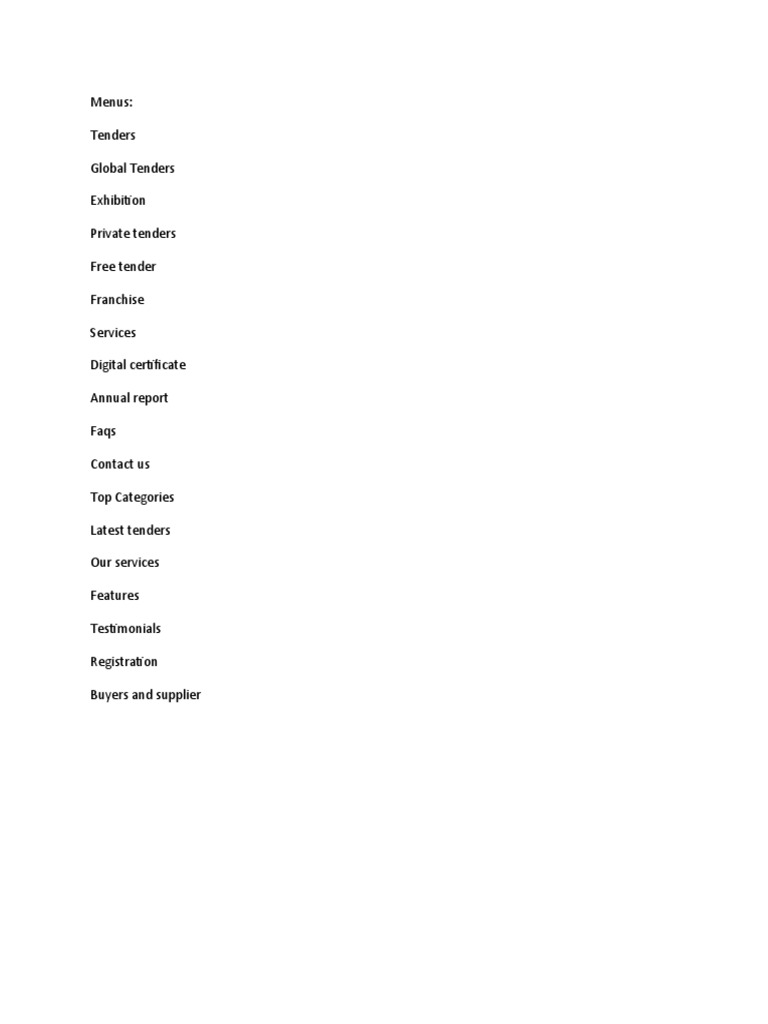 Menus | PDF | Business | Technology & Engineering