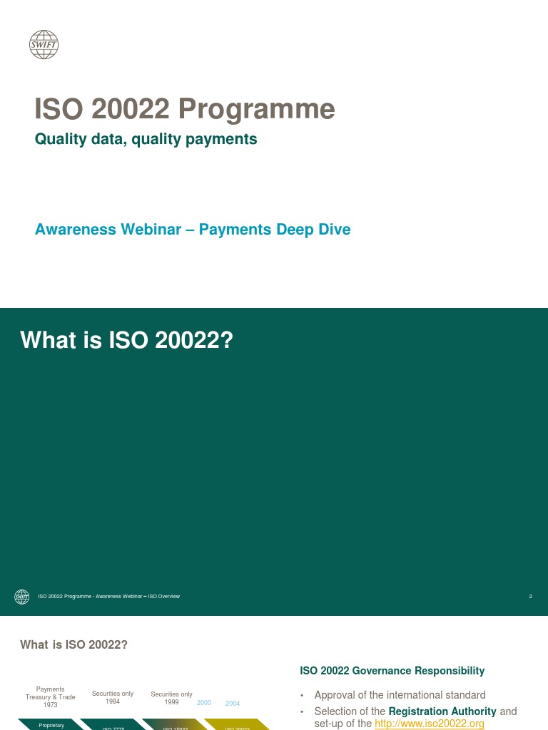 ISO 20022 Programme Overview | PDF | Payments | Credit