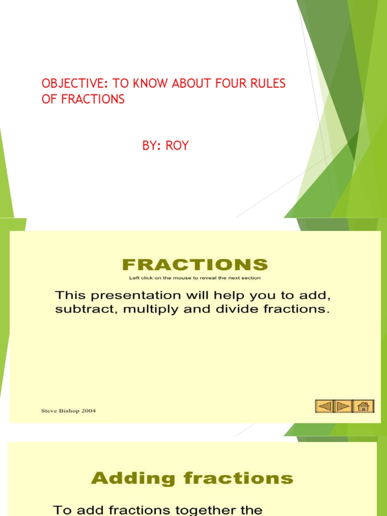 On Four Rules of Fractions | PDF