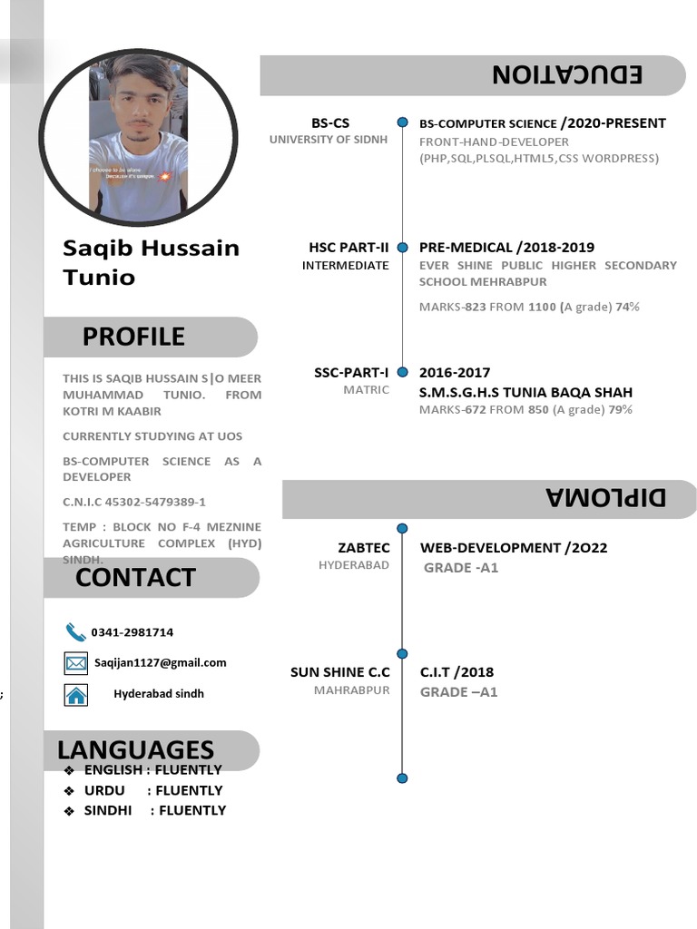 Saqib Tunio CV | PDF