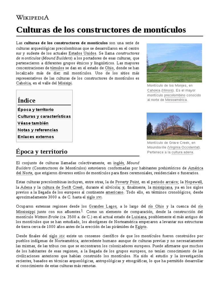 Culturas de Los Constructores de Montículos | PDF | Antropología cultural | Era precolombina