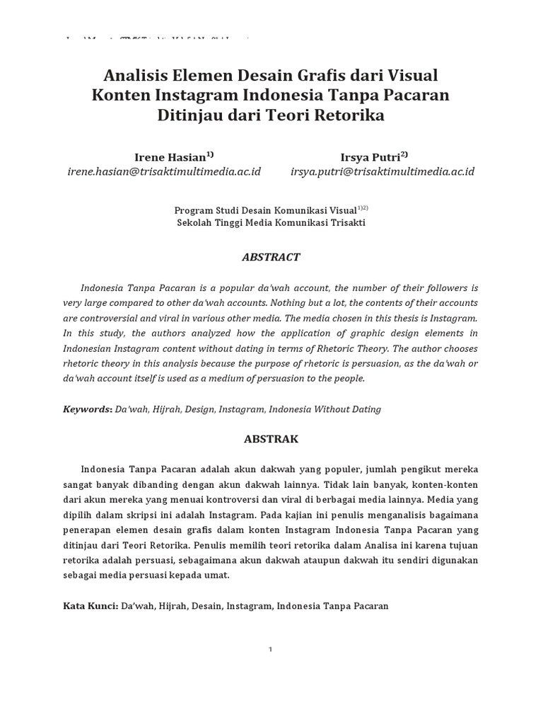Analisis Elemen Desain Grafis Dari Visual Konten Instagram Indonesia ...