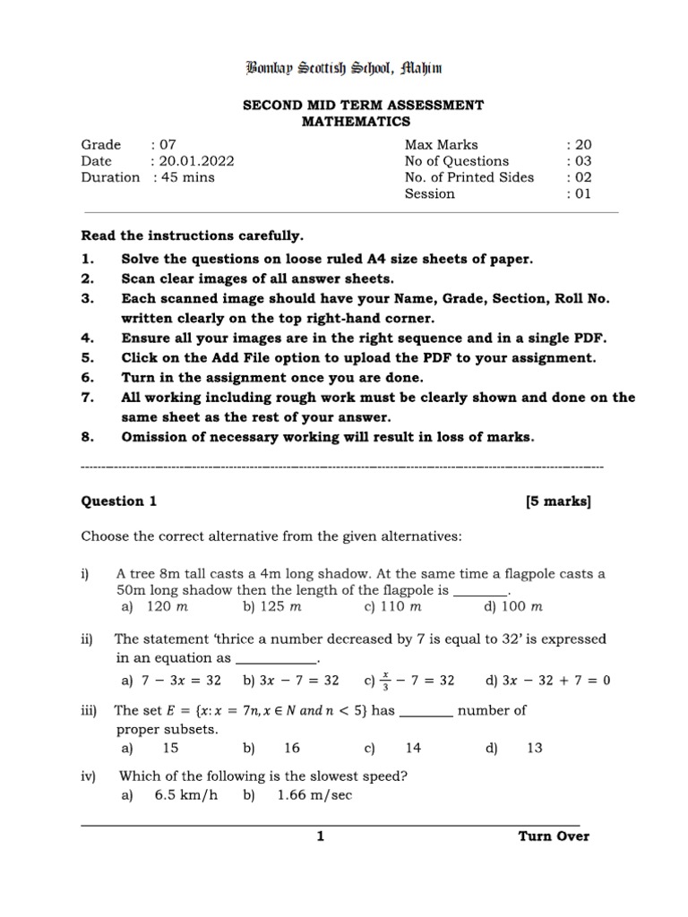 GRADE-7 MATHEMATICS Bss | PDF