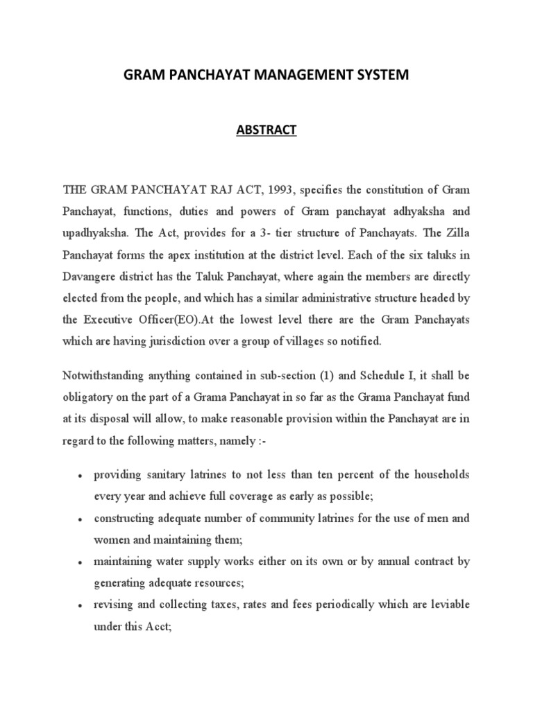 40) Gram Panchayat Management System | Download Free PDF | Sanitation ...