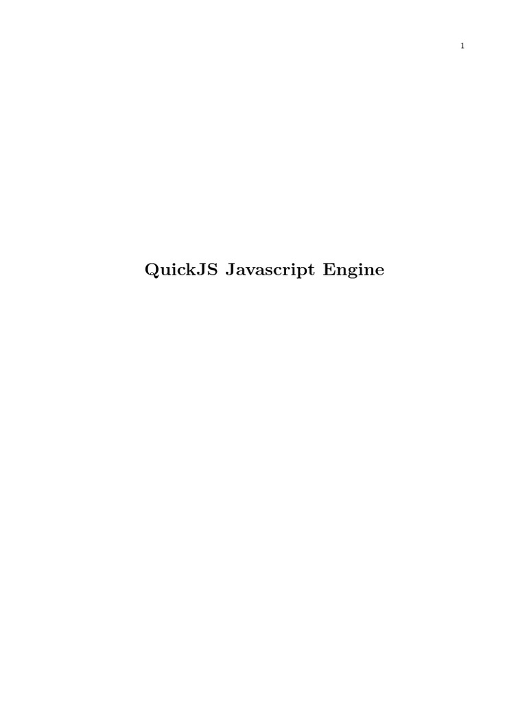 Quickjs Javascript Engine Pdf Java Script String Computer Science 
