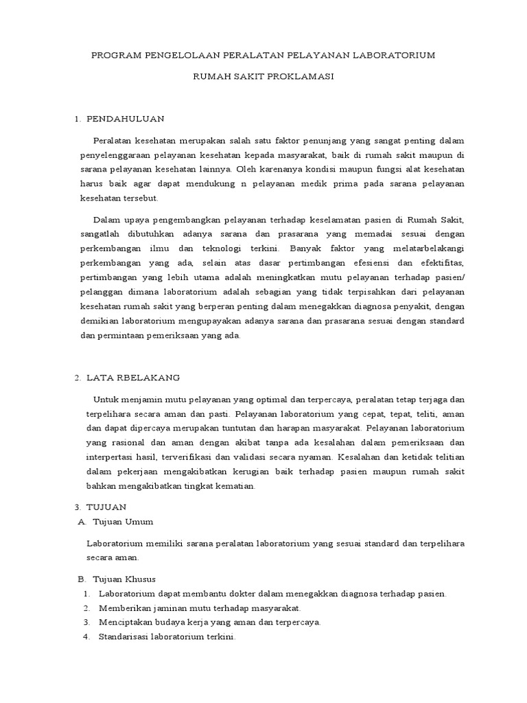 Program Pengelolaan Peralatan Laboratorium | PDF | Teknologi & Rekayasa