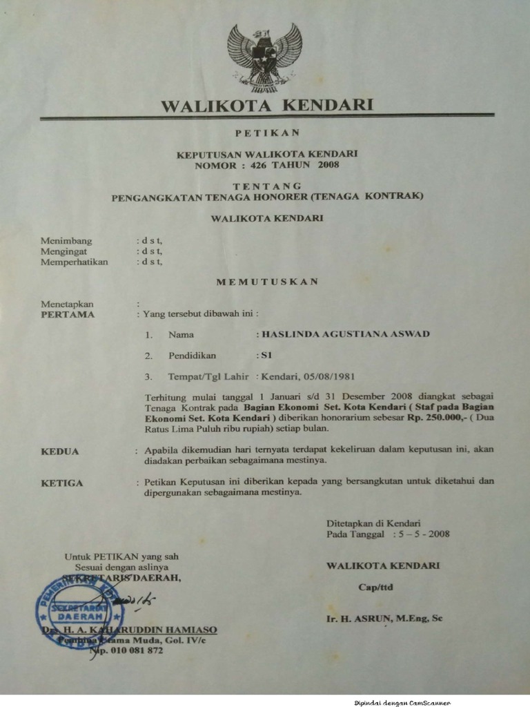 Haslinda Agustiana SK 2005-2010-4 | PDF