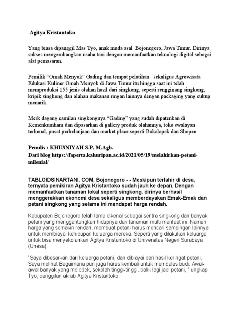 Biodata Bimo Picky Picks Bahan | PDF