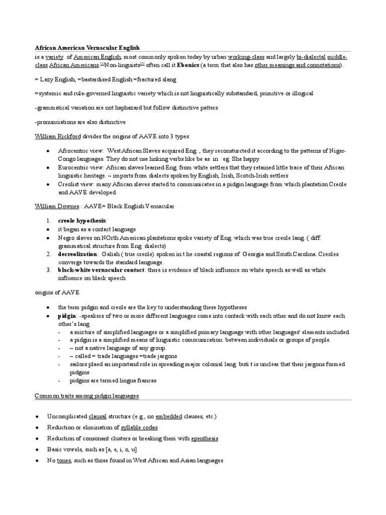 Understanding African American Vernacular | PDF | English Language ...