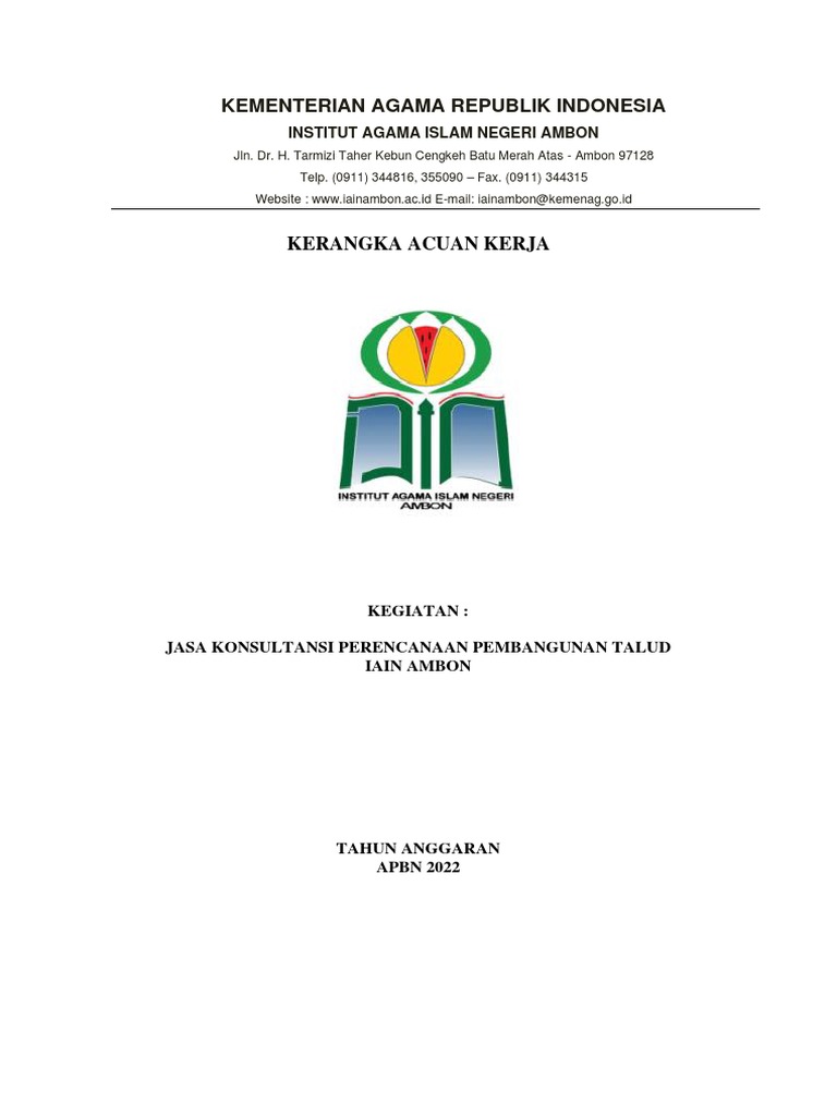 KAK Perencanaan Talud | PDF