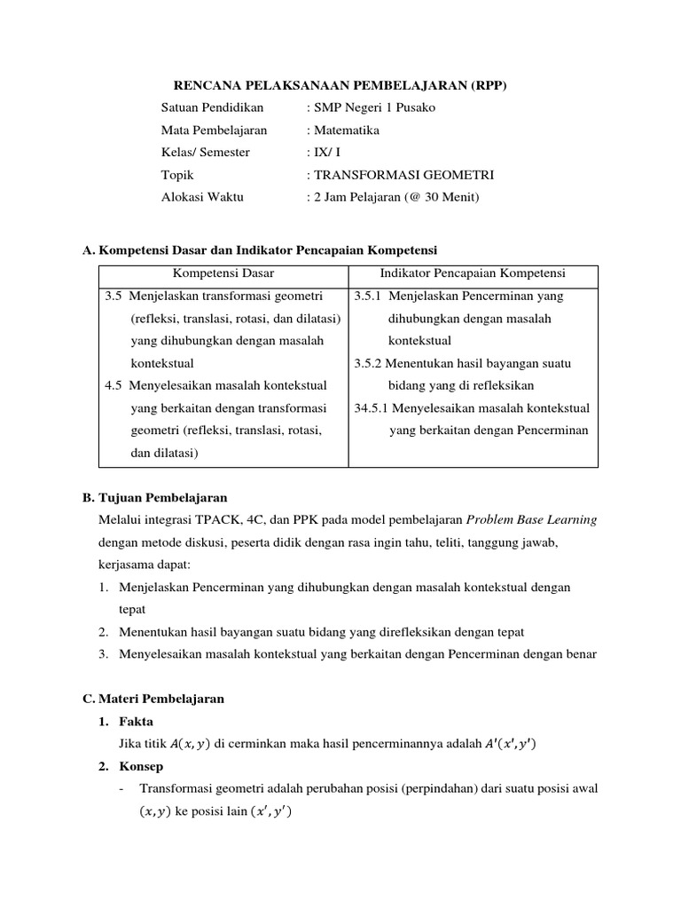 Conntoh RPP PBL | PDF