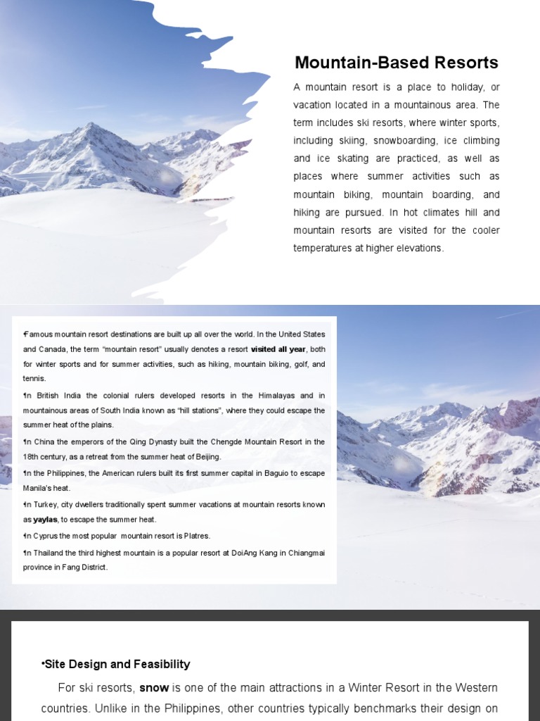 Week 8 - Mountain Based Resorts | PDF | Outdoor Recreation | Snow