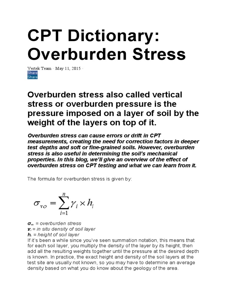 Overburden Stress | PDF | Applied And Interdisciplinary Physics ...