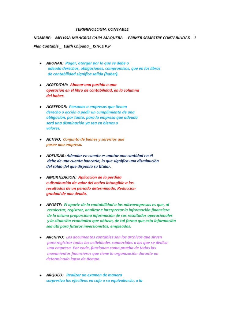 Terminologia Contable | PDF | Contabilidad | Business