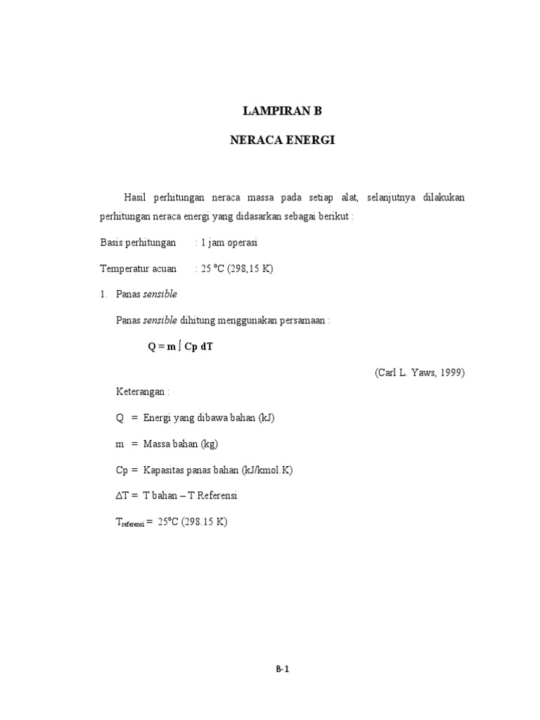 Neraca Energi dan Kapasitas Panas Kimia | PDF