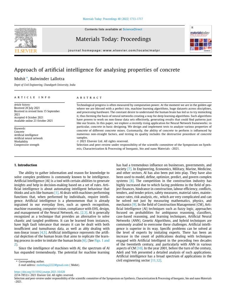 AI Analysis of Concrete Properties | PDF | Artificial Intelligence ...
