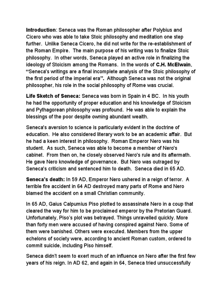 Seneca's Death | PDF | Seneca The Younger | Nero