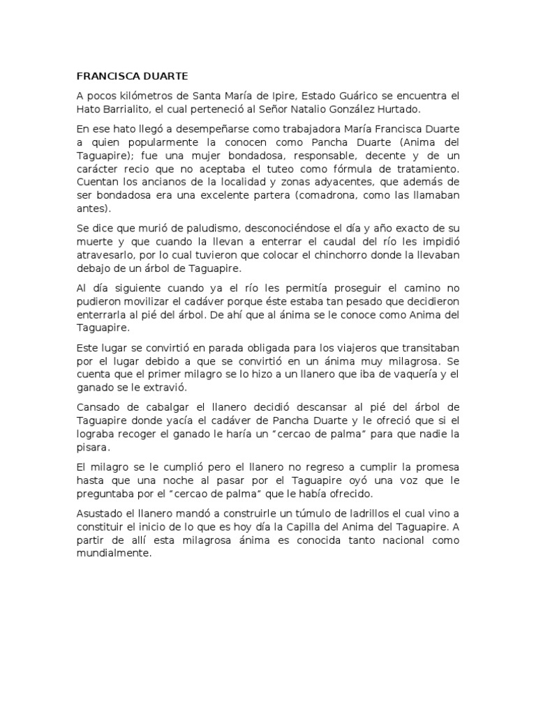 La Leyenda de Pancha Duarte | PDF | Clásicos